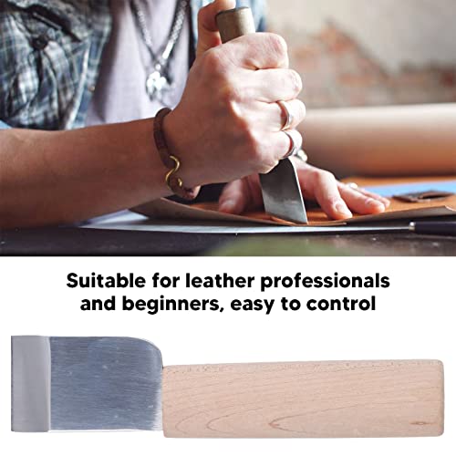 Demeras Leather Working Knife, Wide Application Stainless Steel Blade Leather Round Knife for Cutting