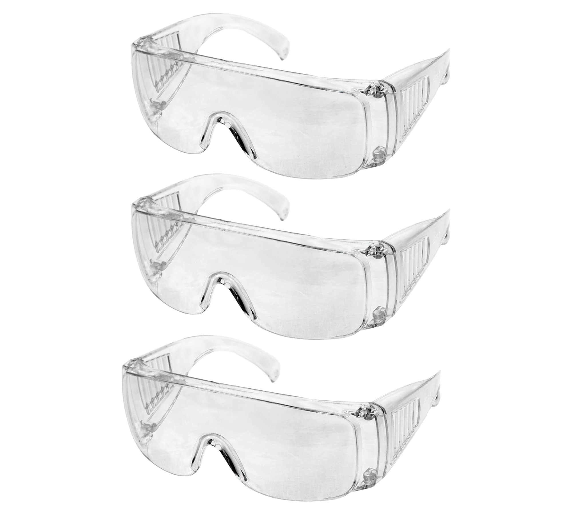 3 Pack | OTG Safety Glasses | Over Eyeglasses | Anti-Fog & Scratch Resistant | Impact & Scratch Resistant