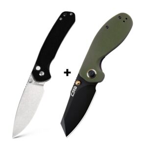 cjrb pyrite black bundled with maileah green great edc knife companion