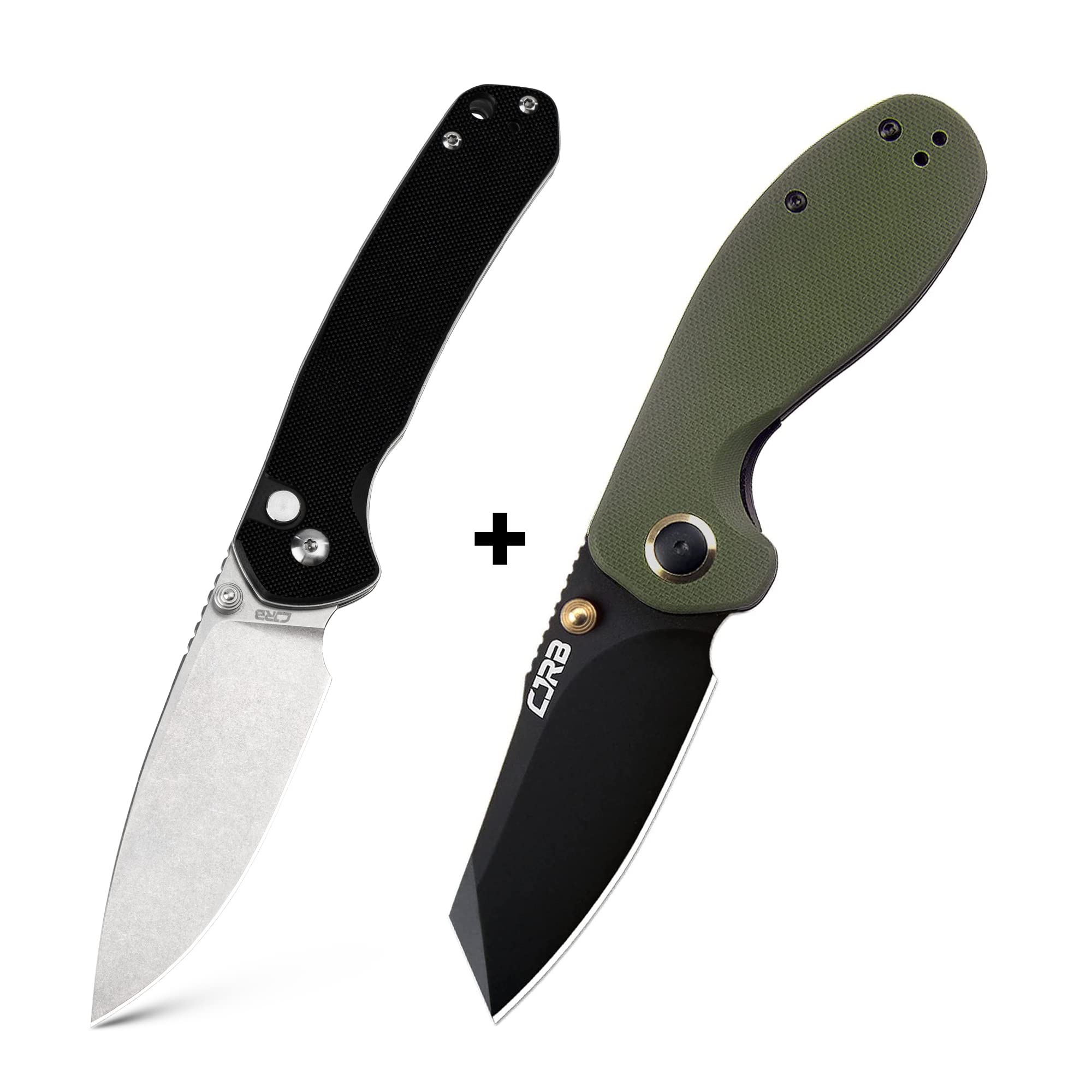 CJRB Pyrite Black Bundled with Maileah Green Great EDC Knife Companion