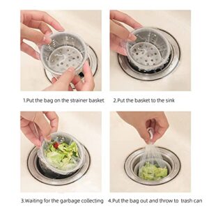 200 PCS Kitchen Sink Strainer Mesh Bags,Disposable Sink Drain Net Food Catcher,Anti-Clogging Trash Disposal Sink Strainers for Kitchen,Bathroom Sink Strainer Filter,Kitchen Sink Accessories Easy Use