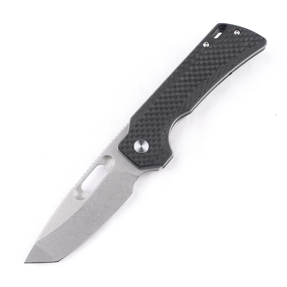 JEABROTHER pocket folding knife, 14C28N blade, carbon fiber handle