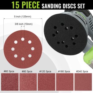 WORKPRO 150-piece Sanding Discs Set+WORKPRO 2.5 Amp Random Orbit Sander