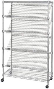 omega 24" deep x 36" wide x 80" high 6 tier slanted wire black shelf truck