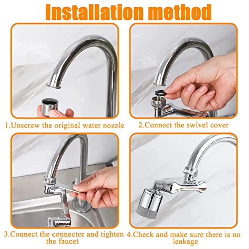 1080 Swivel faucet extension. Sink faucet spray accessory. Faucet extension for bathroom sink. Kitchen faucet spray. Dual gear mode can be adjusted freely