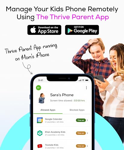 Teracube Thrive Smartphone for Kids (Age 8 to 17) - with Parental Controls, Safe Search, and Healthy Time Limits (Monthly Plan Required)