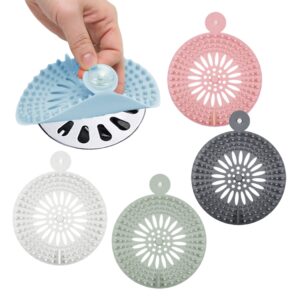 ciel de narin shower drain hair catcher highly durable silicon hair sink stopper drain cover hair trap easy to install and clean suit for bathroom shower bathtub tub and kitchen 5 pack