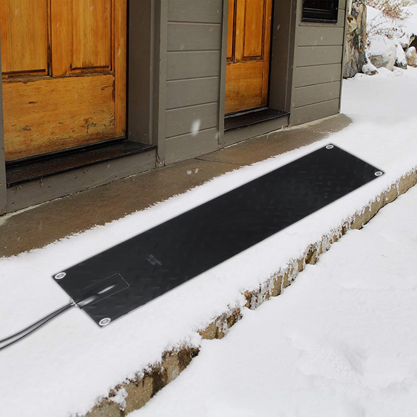 Snow Melting Walkway Mat 𝑼𝒑𝒈𝒓𝒂𝒅𝒆𝒅10”𝒙 30” 𝑺𝒏𝒐𝒘 𝑴𝒆𝒍𝒕𝒊𝒏𝒈 𝑴𝒂𝒕𝒔 Melting Speed Heated Outdoor Mats for Winter Stairs No-Slip Rubber Heated Driveway Pad 10”x 30”