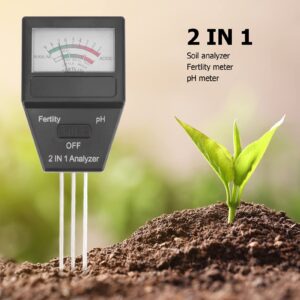 Uxsiya Soil PH Meter, Soil Tester Portable ABS Fast Speed 2 in 1 Soil for Outdoor for Lawn