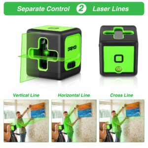 Level Tool with Tripod, 50Ft Self Leveling Leveler Tool Green Cross Line, Separate control 2 Lines Level for Picture Hanging DIY Light Duty Indoor Project