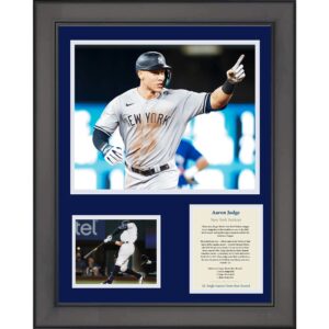 framed aaron judge 62 home run al record new york yankees baseball 12"x15" photo collage