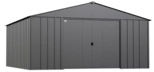 arrow classic metal shed, 14 x 14, charcoal