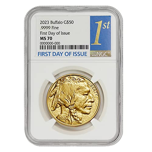 2023 No Mint Mark 1 oz American Gold Buffalo MS-70 First Day of Issue by Mint State Gold $50 NGC MS70