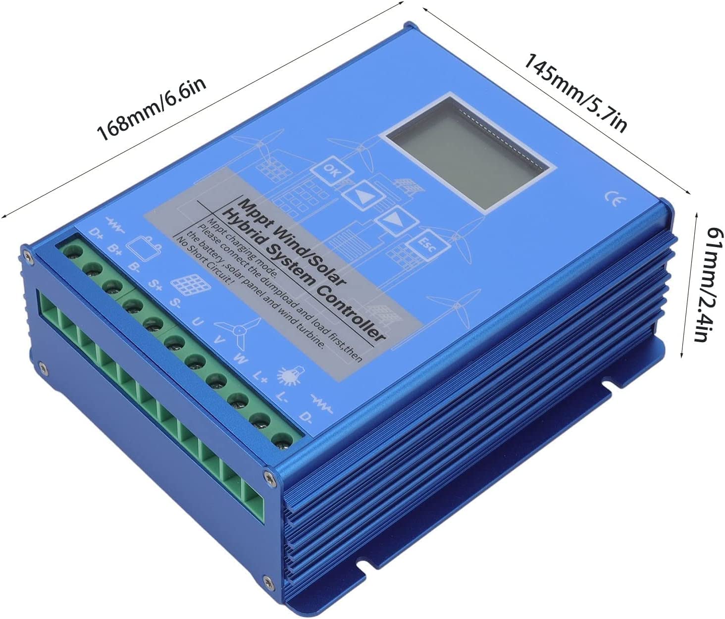 SZYARA 8000W Wind Solar Hybrid Controller,220V 12V 24V 48V MPPT Boost Charge Controller with Dump Load for 12V 24V 48V for Batteries,220v