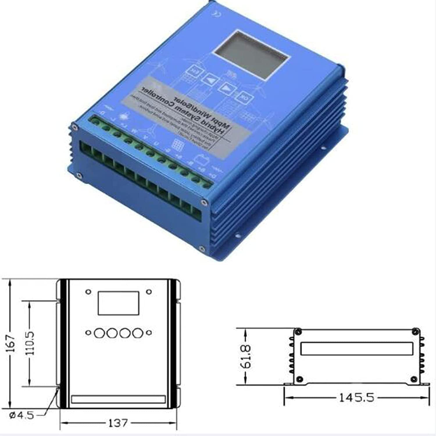 SZYARA 8000W Wind Solar Hybrid Controller,220V 12V 24V 48V MPPT Boost Charge Controller with Dump Load for 12V 24V 48V for Batteries,220v