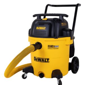 DEWALT 16 Gallon STEALTHSONIC Poly Wet/Dry Vacuum, DXV16P-QTA Noise Reduction Heavy Duty Shop Vacuum for Jobsite/Workshop, Reduce Motor Noise, Yellow