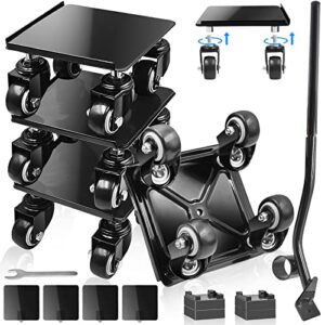 heavy duty furniture lifter tool, upgraded furniture movers dolly with 4 detachable wheels, 1400 lbs load capacity, 360° rotation dolly for moving sofa piano refrigerator