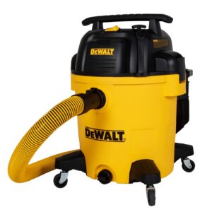 DEWALT 12 Gallon STEALTHSONIC Poly Wet/Dry Vacuum, DXV12P-QTA Newest Noise Reduction Vac, Heavy Duty Shop Vacuum for Jobsite/Workshop, Reduce Motor Noise, Yellow