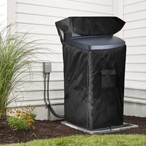 Bitubi Water Softener Cover with Split Zipper,Waterproof Anti-UV(19.5"W x 20.5" D x 47" H, Black) Outdoor All Weather Protection