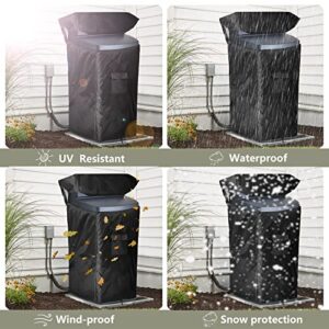 Bitubi Water Softener Cover with Split Zipper,Waterproof Anti-UV(19.5"W x 20.5" D x 47" H, Black) Outdoor All Weather Protection