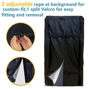 Bitubi Water Softener Cover with Split Zipper,Waterproof Anti-UV(19.5"W x 20.5" D x 47" H, Black) Outdoor All Weather Protection