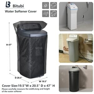 Bitubi Water Softener Cover with Split Zipper,Waterproof Anti-UV(19.5"W x 20.5" D x 47" H, Black) Outdoor All Weather Protection