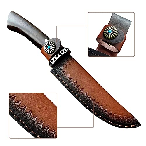 DONGKER Knife Holster, 5" Leather Straight Knife Sheath Vertical Knife Case for 5'' Blade Christmas Festival Gift Cosplay