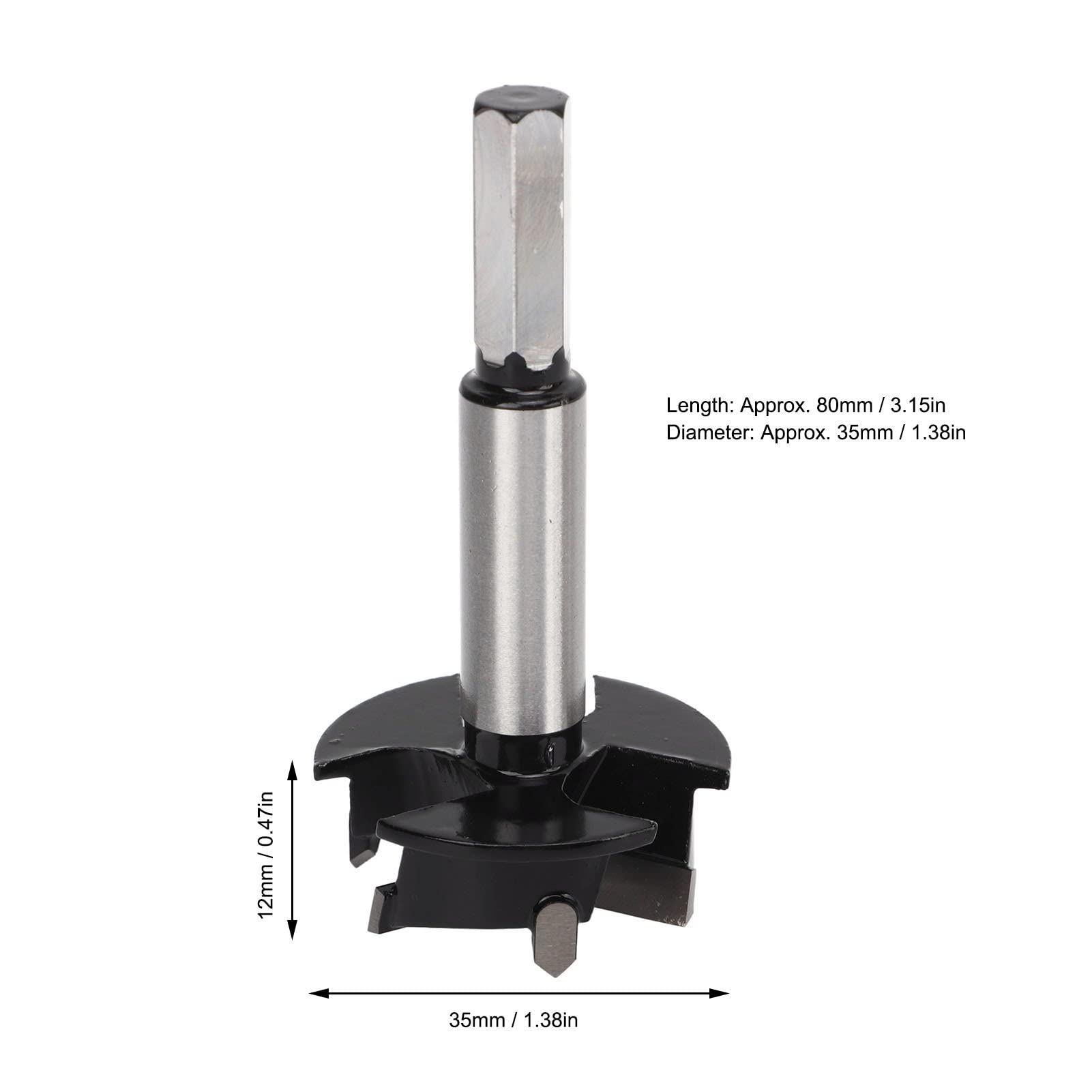 Forstner Drill Tool 80mm Wood Hole Opener Accessory Limit Function 3 Blade Design High Hardness Wide Application for Carpentry