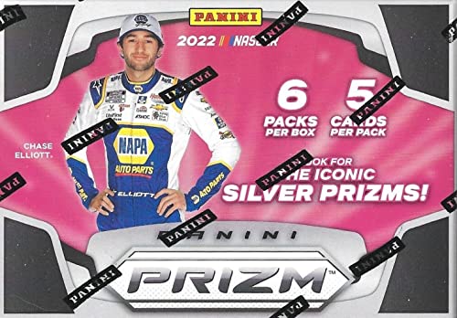 2022 Panini Prizm NASCAR Racing Cards Blaster Box Factory Sealed 6 Packs Per Box 5 Cards Per Pack Look for Blaster Exclusive Blue and Carolina Blue Hyperprizms