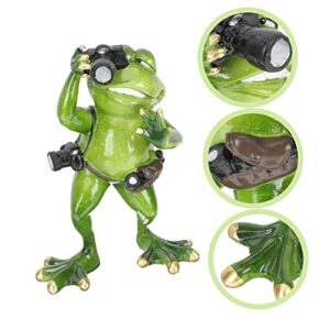 Yardwe 3pcs Statue Yard Pose Gnomes Frogs Desktop Collectible Fairy Bonsai Paparazzi Garden Mascot Table Micro for Spring Home Frog Sculpture Decorative Cowboy Personalized Shelves Shape