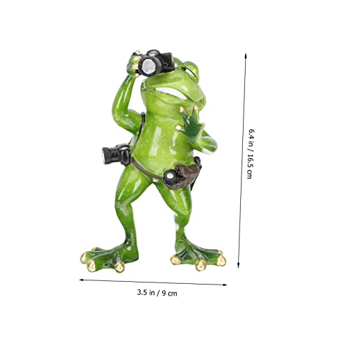 Yardwe 3pcs Statue Yard Pose Gnomes Frogs Desktop Collectible Fairy Bonsai Paparazzi Garden Mascot Table Micro for Spring Home Frog Sculpture Decorative Cowboy Personalized Shelves Shape