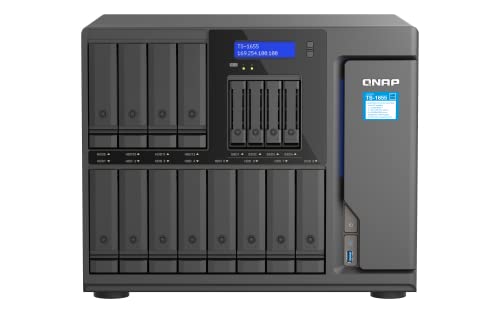 QNAP TS-1655-8G-US 16 Bay high Performance and high-Capacity Hybrid NAS with Intel® Atom® 8-core Processor, Dual 2.5GbE and Long-Term Availability