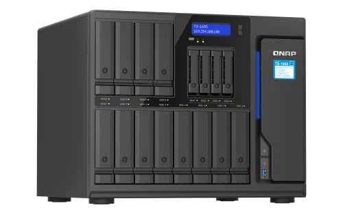 QNAP TS-1655-8G-US 16 Bay high Performance and high-Capacity Hybrid NAS with Intel® Atom® 8-core Processor, Dual 2.5GbE and Long-Term Availability