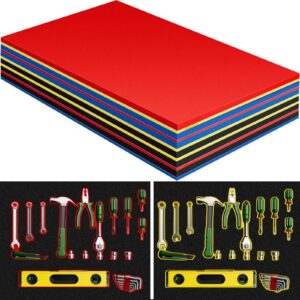 fabbay 6 sets tool box foam organizers, adjustable shadow toolbox liner foam non slip foam tool organizer drawer liner mat, 10.6 x 18.1 inches