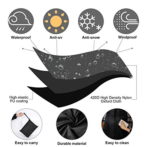 Patio Heater Outdoor Covers With Zipper and Storage Outdoor Heater Cover Waterproof, Heavy Duty Tear-Proof, Wind-Resistant, Sunlight-Resistant, Dustproof Cover or Patio Heater Black 87"X 33"X 27"