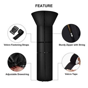 Patio Heater Outdoor Covers With Zipper and Storage Outdoor Heater Cover Waterproof, Heavy Duty Tear-Proof, Wind-Resistant, Sunlight-Resistant, Dustproof Cover or Patio Heater Black 87"X 33"X 27"