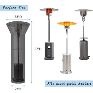 Patio Heater Outdoor Covers With Zipper and Storage Outdoor Heater Cover Waterproof, Heavy Duty Tear-Proof, Wind-Resistant, Sunlight-Resistant, Dustproof Cover or Patio Heater Black 87"X 33"X 27"