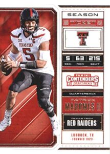 2018 panini contenders draft picks season ticket #79 patrick mahomes ii nm-mt texas tech red raiders football trading card