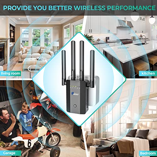 2023 WiFi Extender Signal Booster Long Range up to 9995sq.ft and 52+ Devices, Internet Booster for Home, Wireless Internet Repeater and Signal Amplifier, 5 Modes,1-Tap Setup, WAN/LAN Port