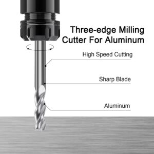 XYunEnZ ISB 1/8‘’ Carbide Square End Mill Set, 3 Flute Micro Grain Carbide End Mill Bits for Drilling Aluminum Applications and Hardened Steels, 5 Pcs