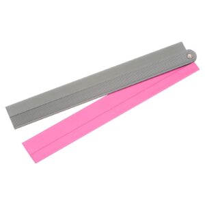 HARFINGTON Folding Straight Ruler 30cm Metric Aluminum Alloy Ruler with Angle Line Geometric Measuring Tool for Children Architects Study Classroom Office, Hot Pink