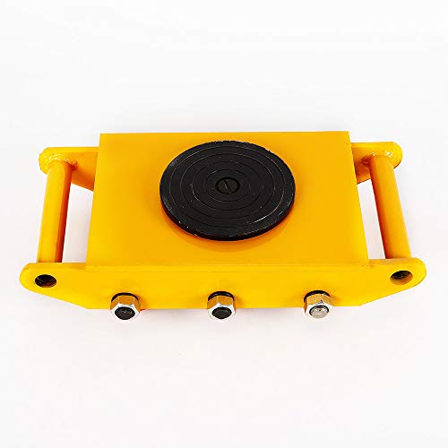 6T/8T/12T/15T Industrial Machinery Mover,Machinery Mover Skate w/ 360°Rotation Cap and Rollers, Heavy Duty Machinery Skate Dolly Moving Industrial Equipment (8T, Yellow)