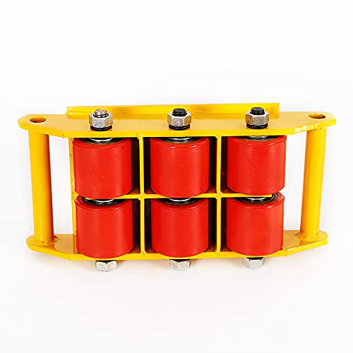 6T/8T/12T/15T Industrial Machinery Mover,Machinery Mover Skate w/ 360°Rotation Cap and Rollers, Heavy Duty Machinery Skate Dolly Moving Industrial Equipment (8T, Yellow)