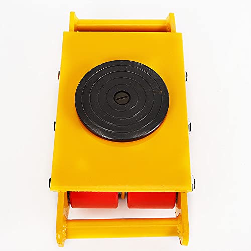 6T/8T/12T/15T Industrial Machinery Mover,Machinery Mover Skate w/ 360°Rotation Cap and Rollers, Heavy Duty Machinery Skate Dolly Moving Industrial Equipment (8T, Yellow)