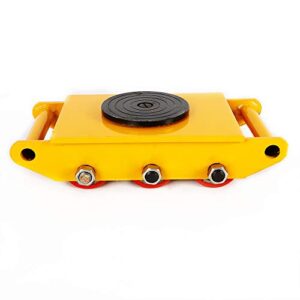 6T/8T/12T/15T Industrial Machinery Mover,Machinery Mover Skate w/ 360°Rotation Cap and Rollers, Heavy Duty Machinery Skate Dolly Moving Industrial Equipment (8T, Yellow)