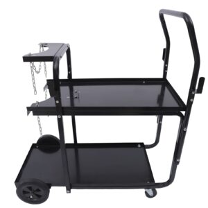 2-tier heavy duty welding cart welder on wheels portable welder for plasma cutter arc with tank storage trolley workshop organizer