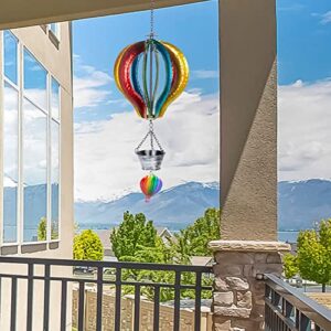 DREAMSOUL Wind Spinners Outdoor, Hanging Hot Air Balloon Wind Spinner, Metal Wind Sculptures & Spinners for Yard Garden Lawn Decoration