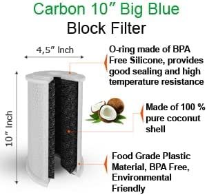 4 High Capacity Coconut Shell Carbon Block & 4 Big Polypropylene Sediment 5 Micron 4.5" x 10" Water Filter Cartridges for Universal Whole House System COMPATIBLE WITH: FC15BX4, 155358-43, DGD-5005-10