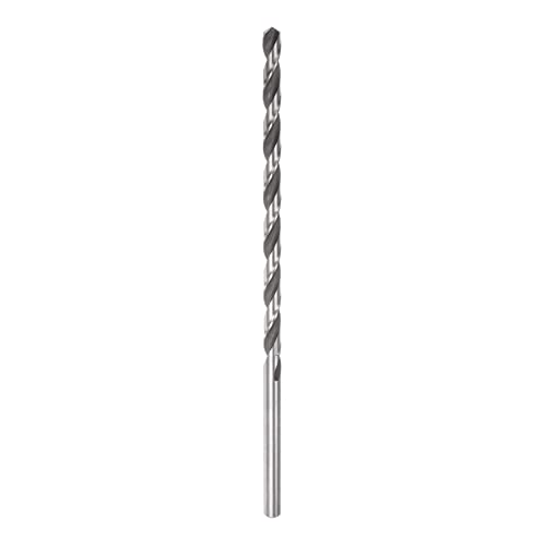 HARFINGTON 6542 High-Speed Steel Twist Drill Bit, 7mm Drill Bit 200mm Length Extended Straight Shank Black Oxide Ground Drill Bit for Steel Aluminum Alloy