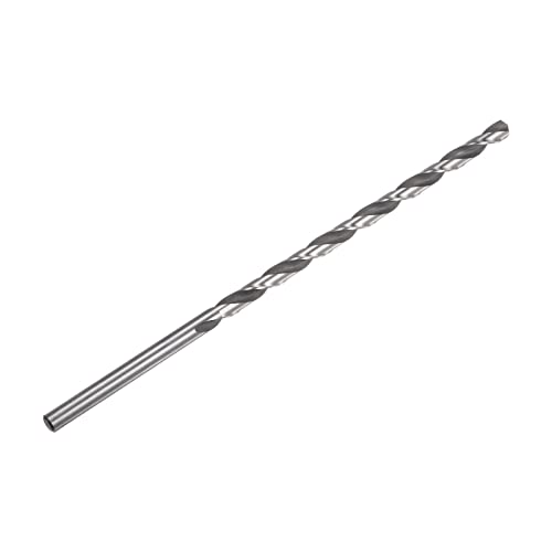 HARFINGTON 6542 High-Speed Steel Twist Drill Bit, 7mm Drill Bit 200mm Length Extended Straight Shank Black Oxide Ground Drill Bit for Steel Aluminum Alloy